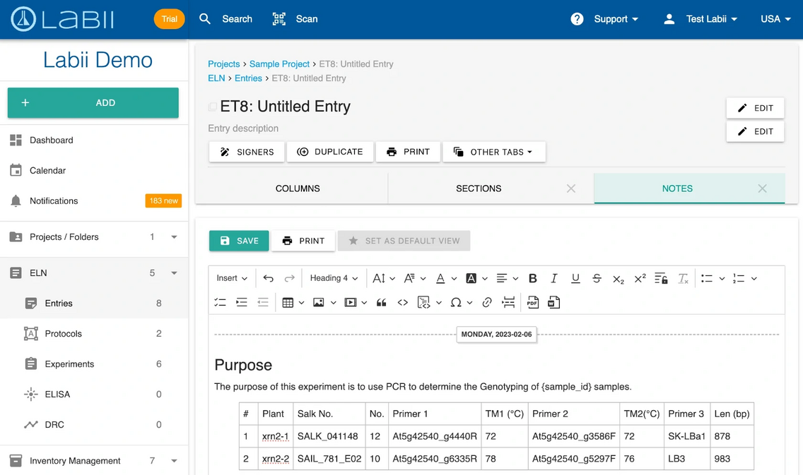 Electronic Lab Notebook (ELN) - Lab Automation Wiki
