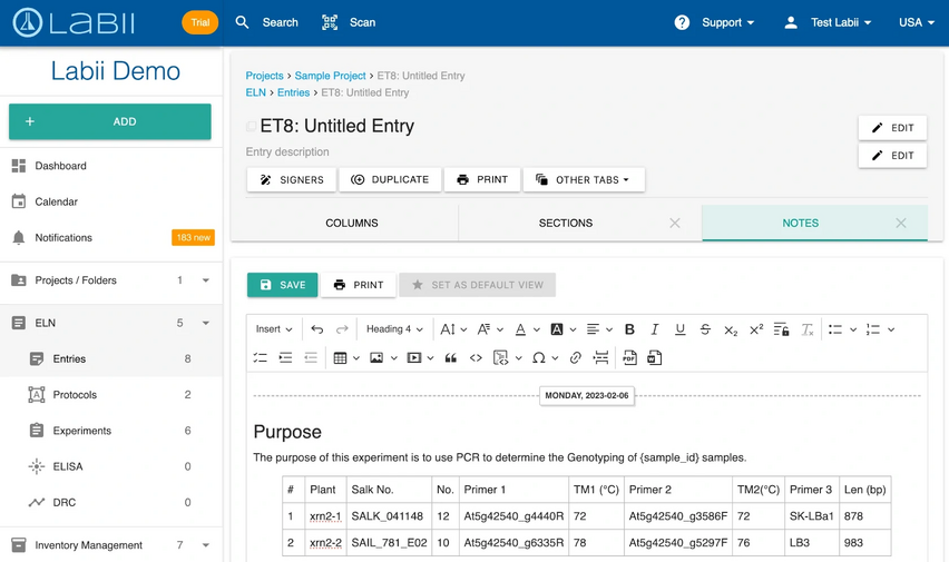 Electronic Lab Notebook (ELN) - Lab Automation Wiki